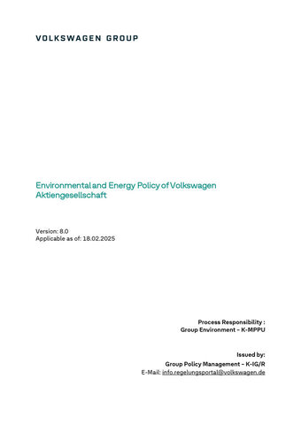 Policies | Volkswagen Group