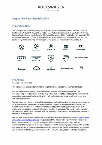 Policies | Volkswagen Group