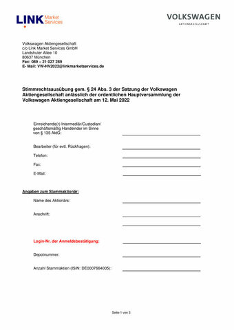 Vw Bank Vollmacht