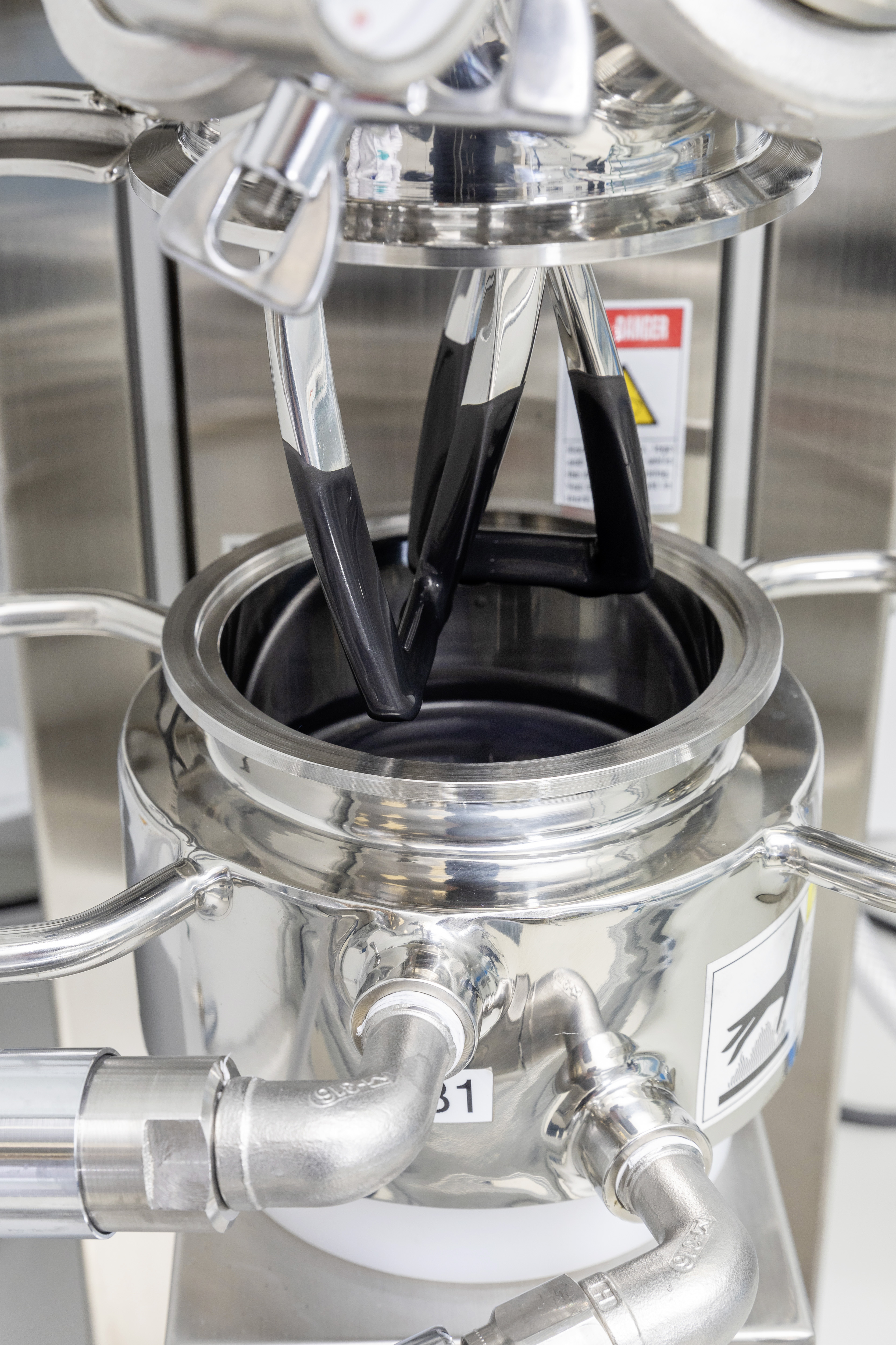 Opening of battery laboratories | Battery anode paste in the mixer ...