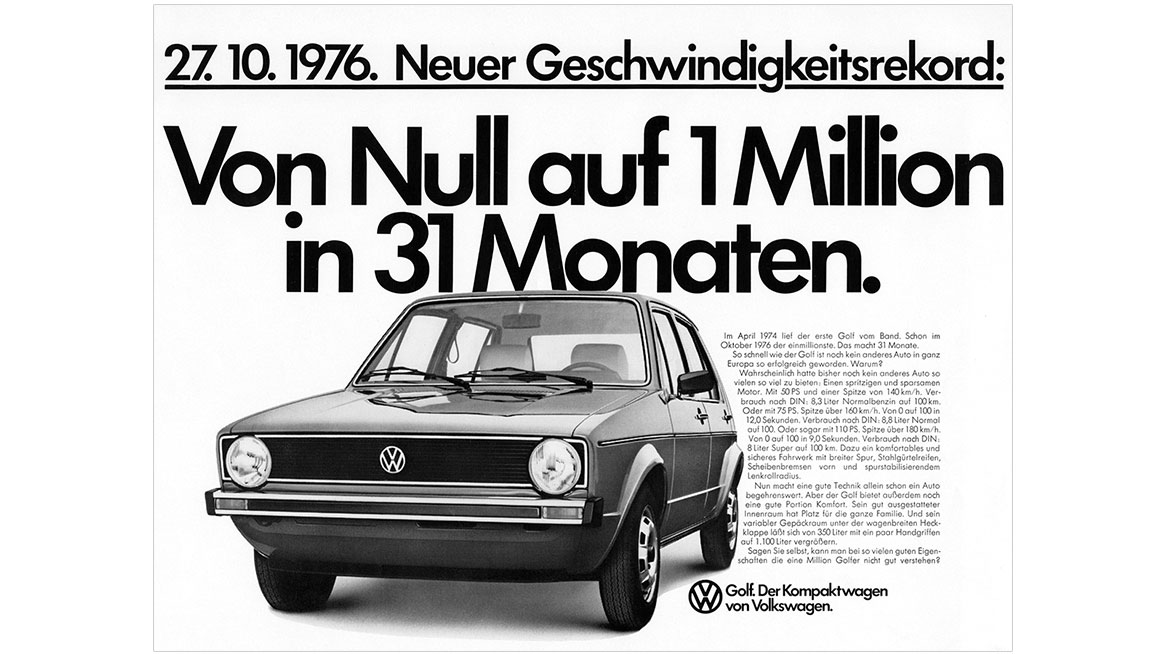 Chronicle 1976: Golf ad | Volkswagen Group